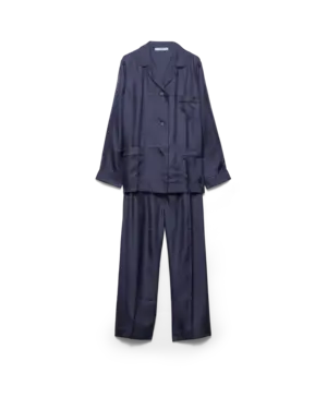 Prada Silk Twill Pajamas - Navy