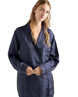 Prada Silk Twill Pajamas - Navy
