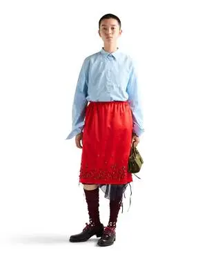 Prada Satin Skirt With Embroidery