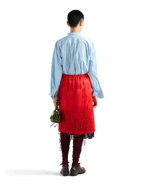 Prada Satin Skirt With Embroidery