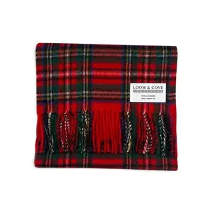 LOOM & COVE Royal Stewart 100% Cashmere Tartan Scarf - Red