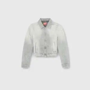 DIESEL® Jacket In Distressed Herringbone Denim Grey