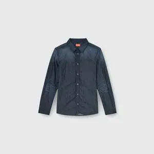 DIESEL® Shirt In Creased Denim - Blue