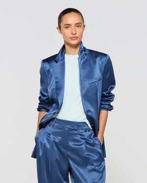 Serena Bute Satin Boyfriend Blazer