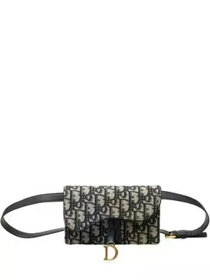 Dior 2020 Oblique Canvas Saddle Belt Bag - Blue