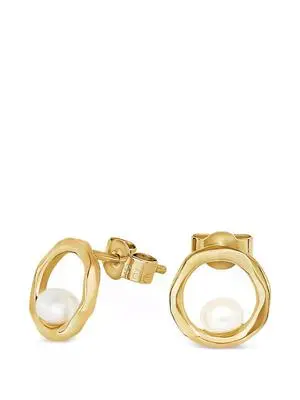 DOWER & HALL Open-circle Pearl Earrings - Gold