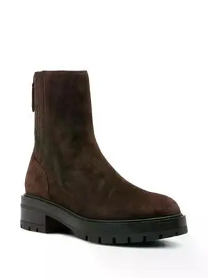 AQUAZZURA Saint Honore Combat Ankle Boots - Brown