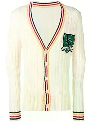 LC23 Varsity-style Cardigan - Neutrals
