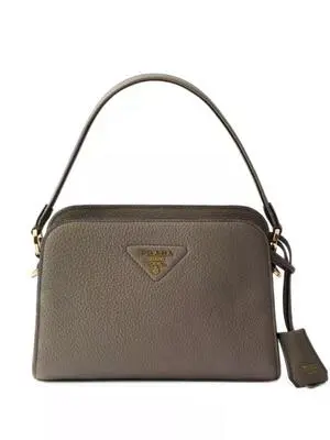 Prada Leather Mini Handbag - Grey