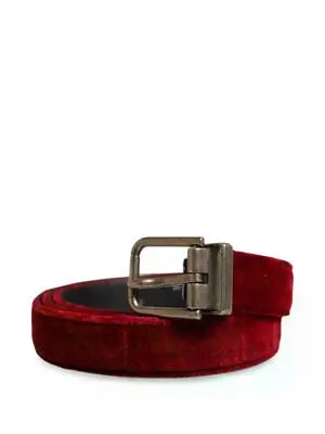 Dolce & Gabbana Velvet Buckle Belt - Red