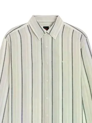 BOSS Regular-fit Shirt In Striped Linen And Cotton - Neutrals