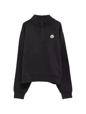 Moncler Logo-patch Quarter-zip Sweatshirt - Black