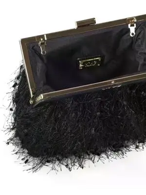 V°73 Feather-effect Clutch Bag