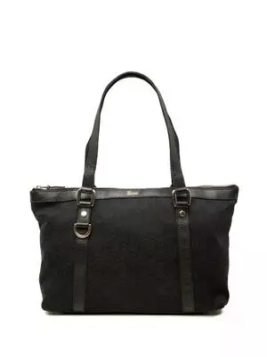 Gucci 2000-2015 Gg Canvas Abbey D Ring Tote Bag - Black