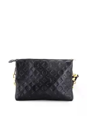 LOUIS VUITTON Coussin Bag Monogram Embossed Lambskin Mm Crossbody Bag - Black