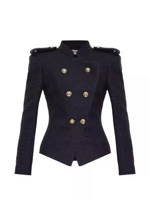 Balmain Tweed 6-button Jacket - Blue