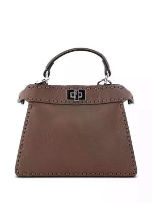 Fendi Selleria Peekaboo Iseeu Bag Leather Petite Satchel - Brown