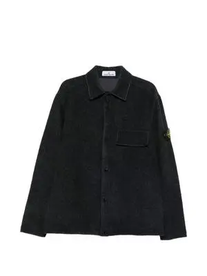 Stone Island Logo-patch Overshirt Jacket - Blue