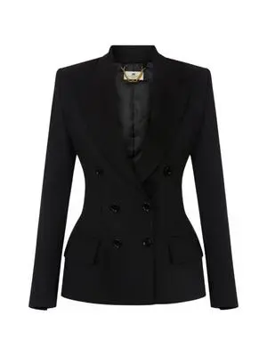 Elisabetta Franchi Jacket In Lightweight Crêpe - Black