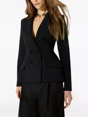 Elisabetta Franchi Jacket In Lightweight Crêpe - Black