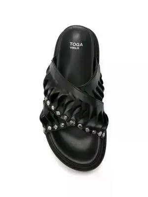 TOGA VIRILIS Studded Ruffled Sandals