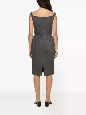 Magda Butrym 3d Floral-appliqué Draped Midi Dress - Grey