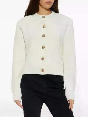 Balmain Shoulder-pad Button-up Wool Cardigan