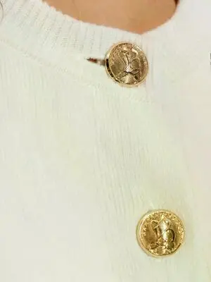Balmain Shoulder-pad Button-up Wool Cardigan