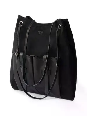 Prada Route Large Canvas And Leather Bag