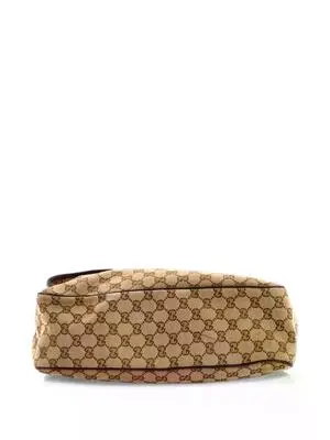 Gucci Web Strap Flap Messenger Gg Canvas Medium Crossbody Bag