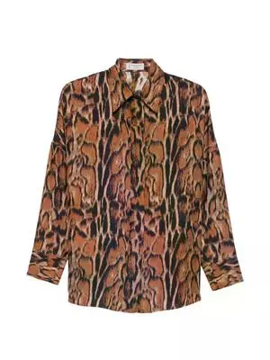 Alberto Biani Leopard-pattern Silk Shirt - Brown