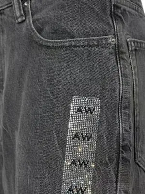 Alexander Wang Crystal-embellished Wide-leg Jeans