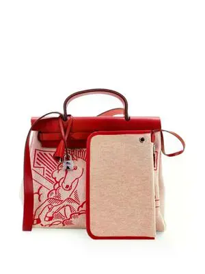 Hermès Herbag Zip Pegase Pop Toile And Leather 31 Shoulder Bag
