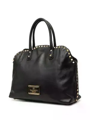 Valentino Garavani 2000-2017 Leather Rockstud Dome Double Handle Satchel