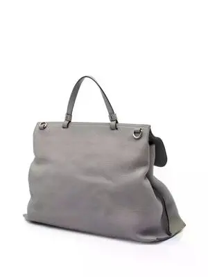 Gucci 2016-2026 Large Calfskin Bamboo Daily Satchel - Grey