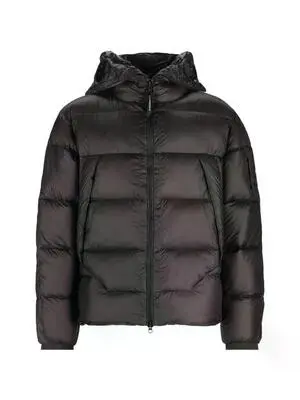 C.P. COMPANY Goggle-detail Quilted Jacket - Black