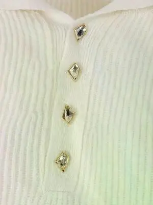 DONDUP Crystal-embellished Ribbed-knit Sweater