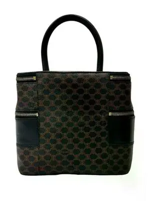 Celine 1996 Macadam Coated Canvas Double Zip Vanity Bag