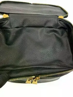 Celine 1996 Macadam Coated Canvas Double Zip Vanity Bag