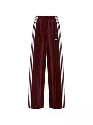 Adidas Velour Side-stripe Track Pants - Red