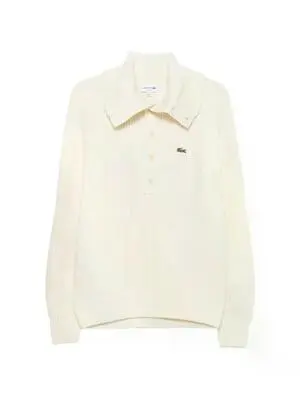 Lacoste Ribbed-knit High-neck Sweater - Neutrals