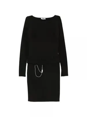 Patrizia Pepe Long-sleeve Midi Dress - Black