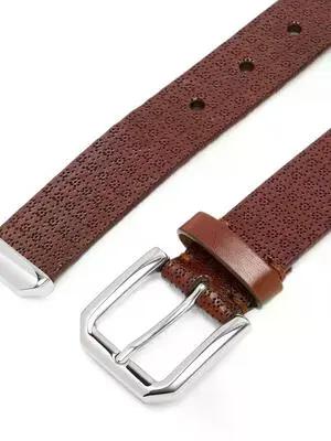 Brunello Cucinelli Perforated Leather Belt - Brown