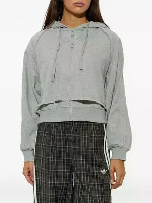 Adidas Layered-effect Cropped Hoodie