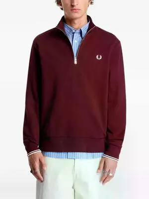 Fred Perry Half-zip Sweatshirt - Red