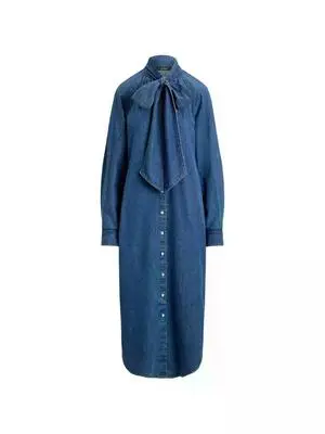 Ralph Lauren Tie-neck Midi Dress
