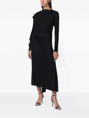 Victoria Beckham Long-sleeve Draped Midi Dress