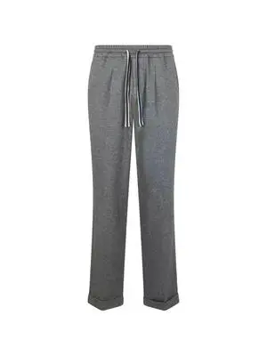 Fedeli Drawstring Pleated Trousers - Grey