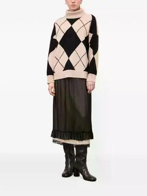 OTTOD'AME Argyle-intarsia Roll-neck Sweater