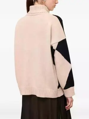 OTTOD'AME Argyle-intarsia Roll-neck Sweater